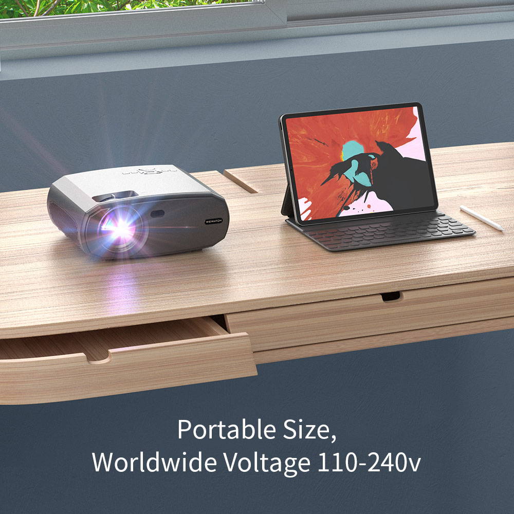 Wewatch V50 Native 1080p Portable 5G WiFi Projector w/ 120" Projector ...